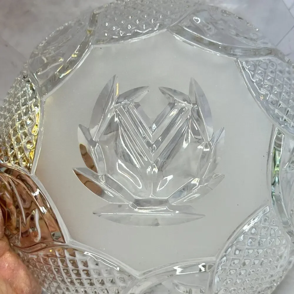 Unmarked | Dining | Vintage Brilliant 8 Cut Glass Crystal Serving Bowl ...